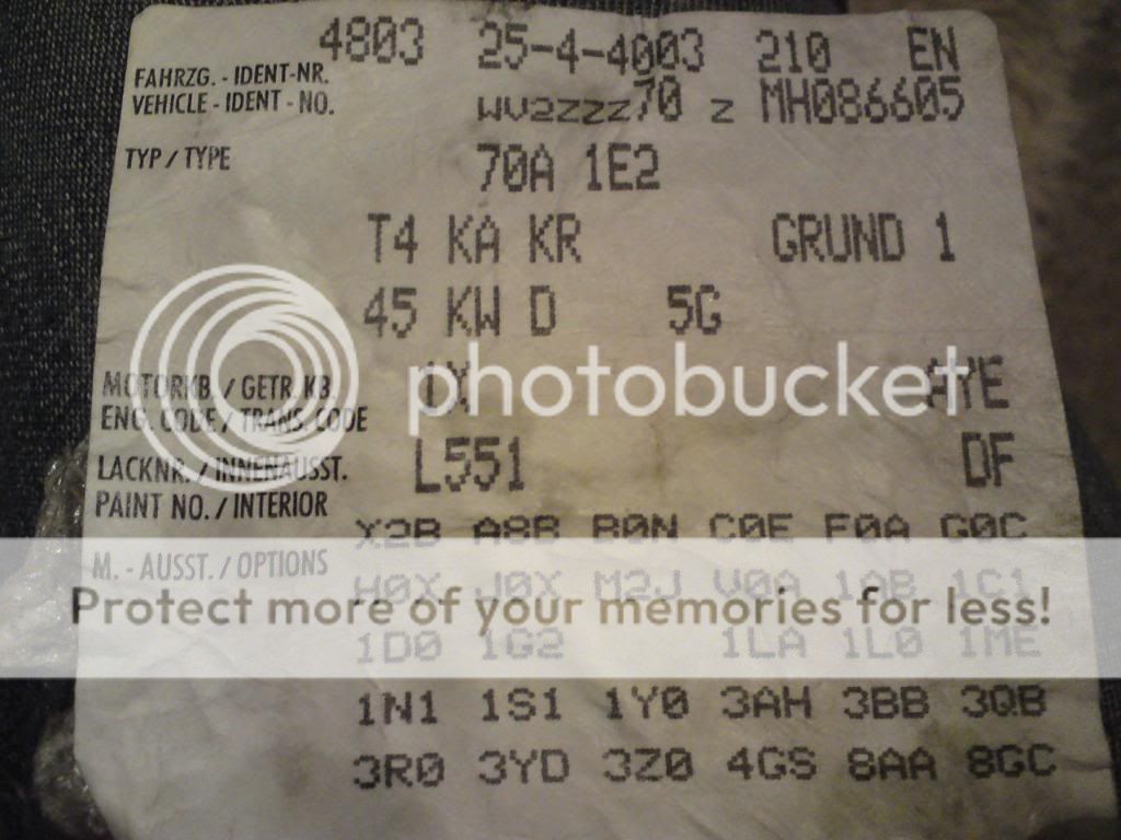 Paintcode location | VW T4 Forum - VW T5 Forum